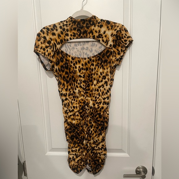 Wearever | Dresses | Cheetah Turtle Neck Chest Cut Out Rougedstretchy ...
